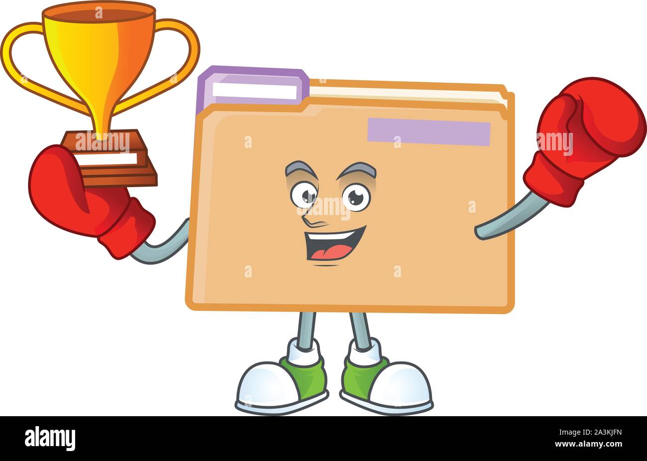 Boxing winner folder data isolated on white background Stock Vector ...