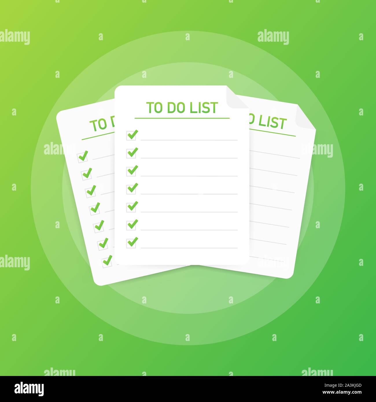 To do list or planning icon concept. Paper sheets with check marks ...