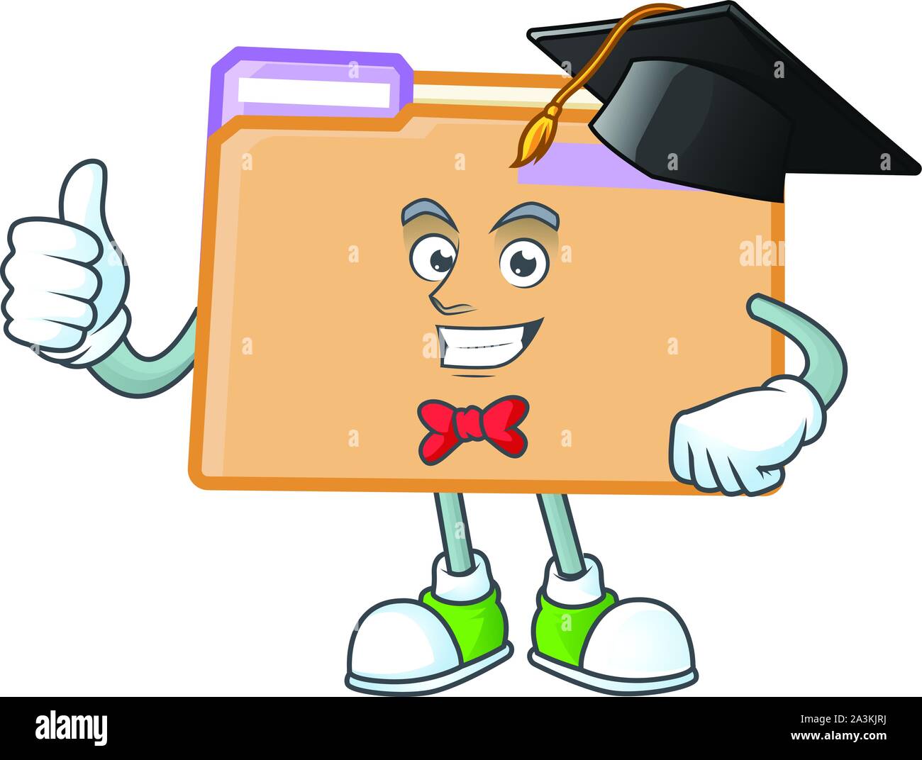 Graduation folder icon with character the mascot Stock Vector Image ...