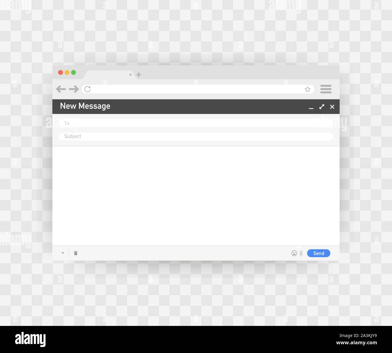 Email template. Blank e-mail browser window. Mail message web page ...