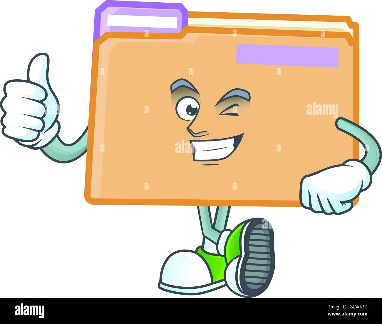 Thumbs up folder icon with character the mascot Stock Vector Image ...