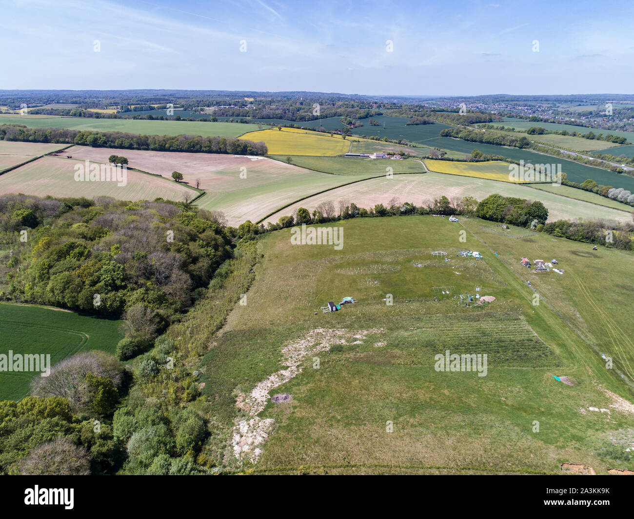 Aerial view of uk farms and agriculture hi-res stock photography and ...