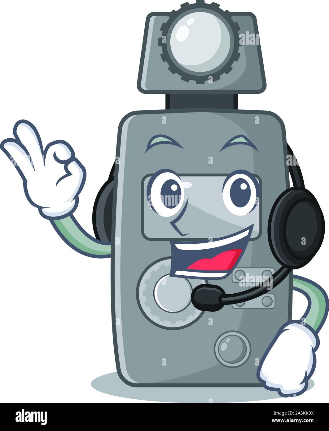 With headphone light meter with in the character Stock Vector Image ...