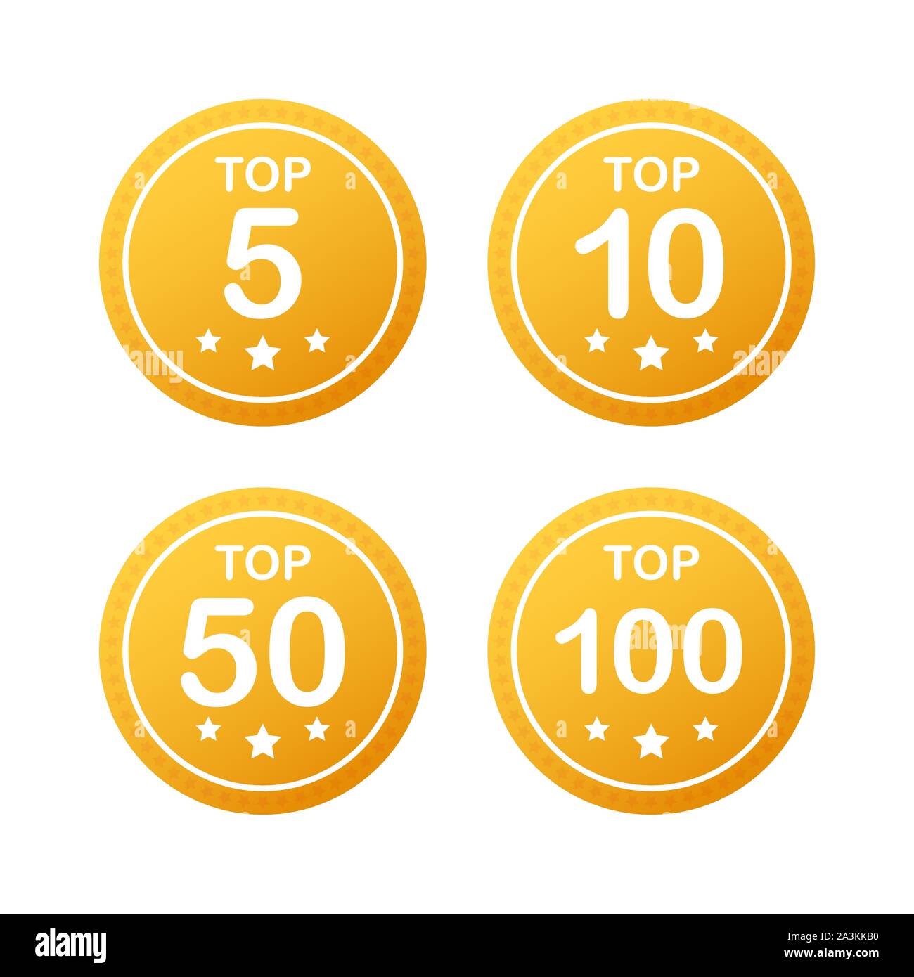 Vector set icon top rating: tor 5, top 10, top 50 and top 100 rating ...