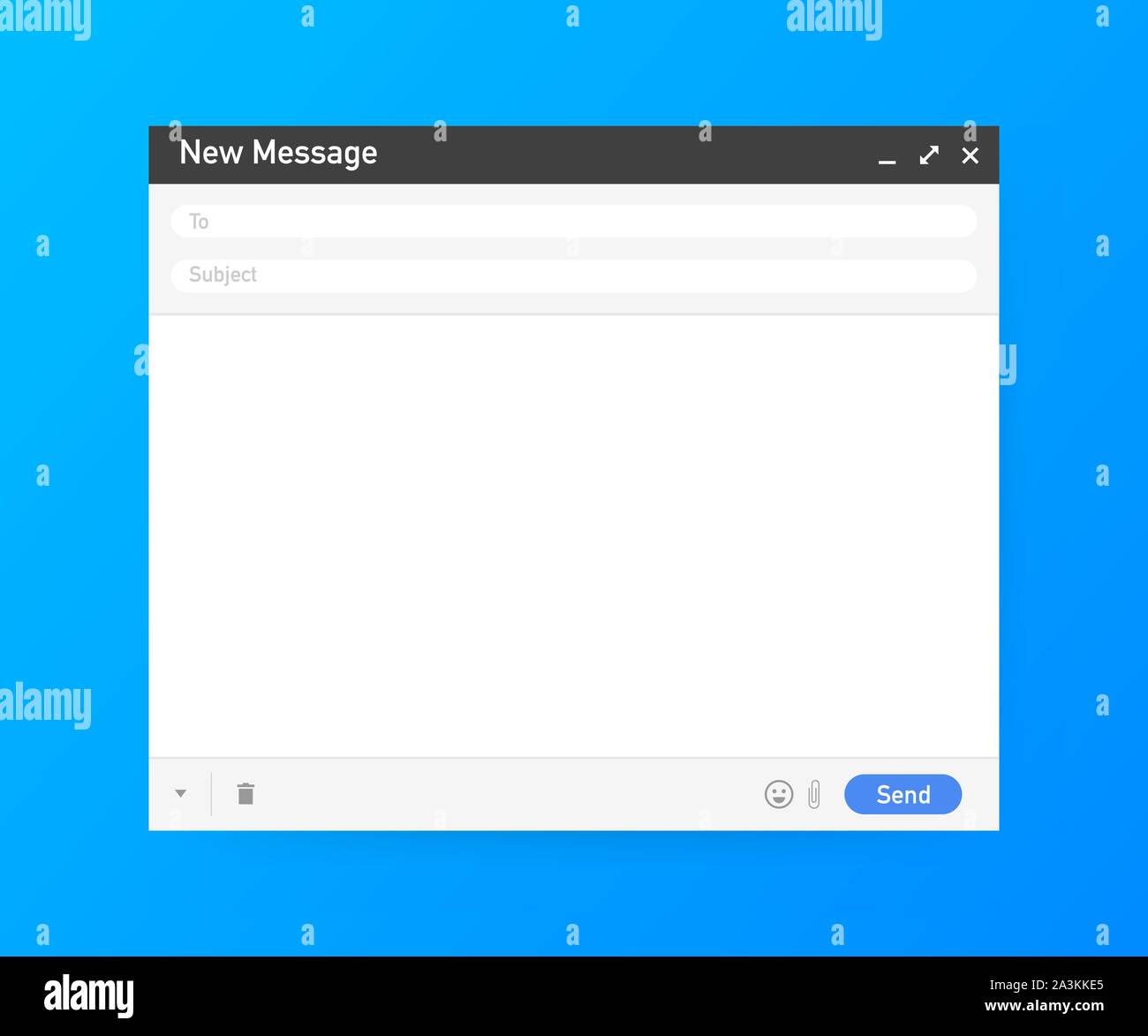 Email template. Blank e-mail browser window. Mail message web page vector frame. Vector stock ...