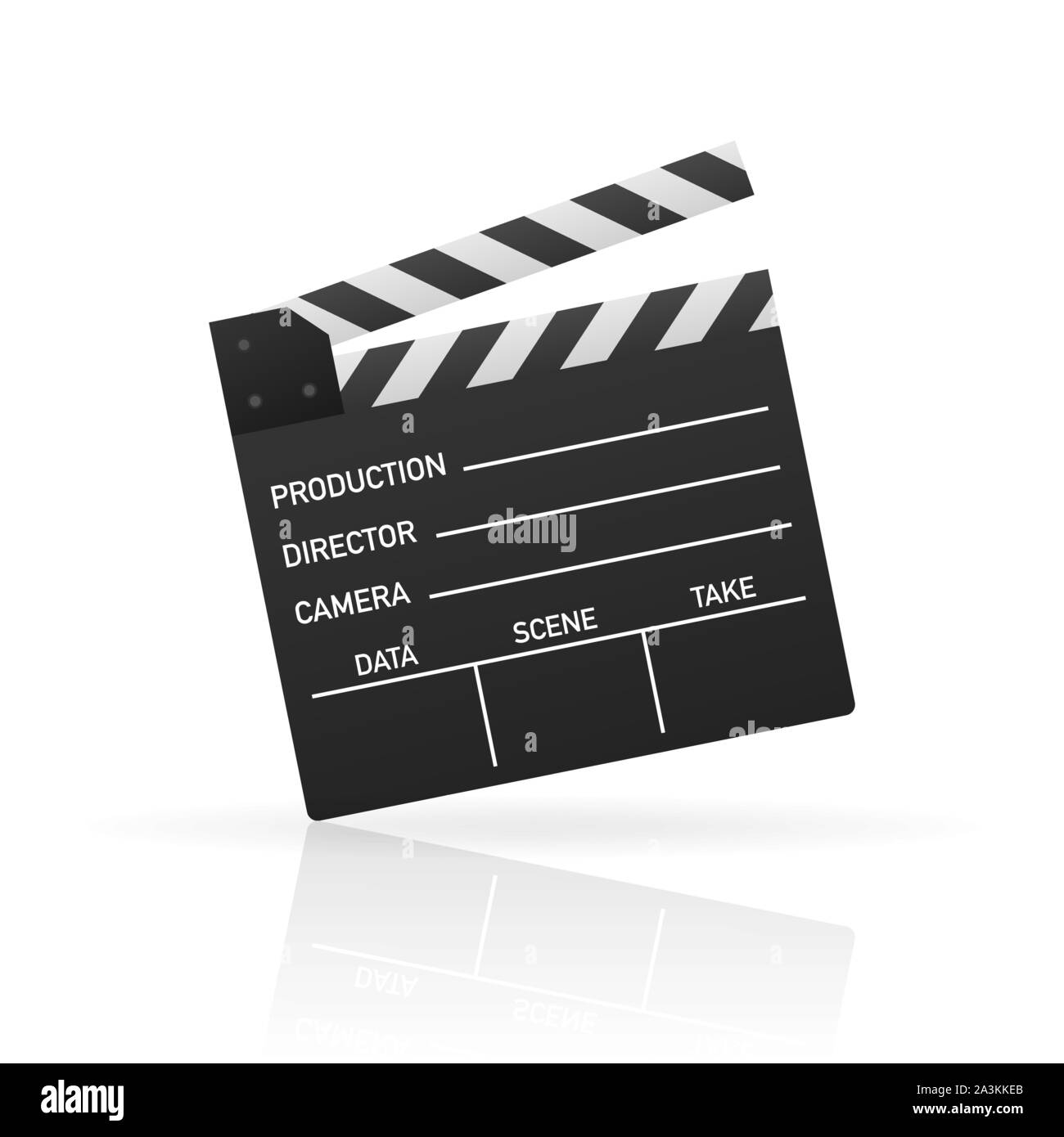 Black closed clapperboard. Black cinema slate board, device used in ...