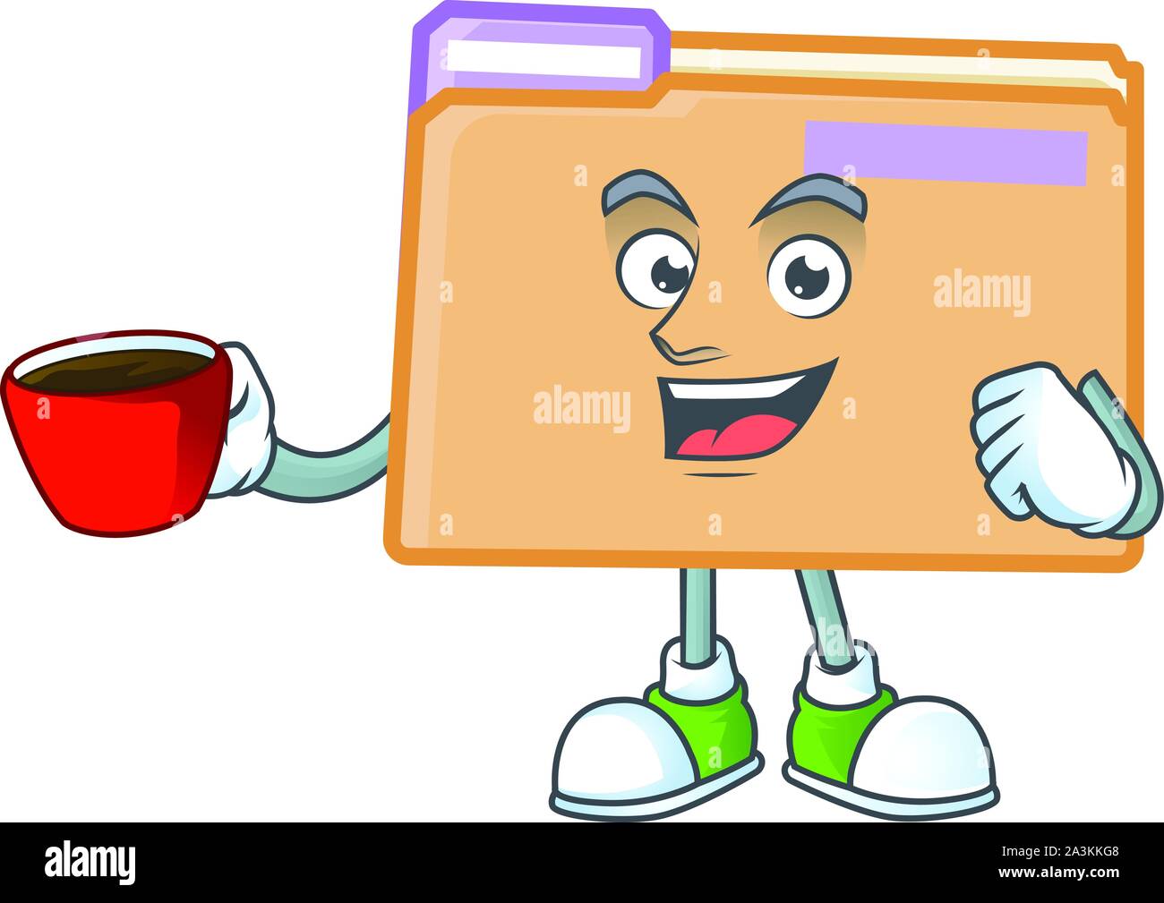 Drinking in cup folder icon with character the mascot Stock Vector ...