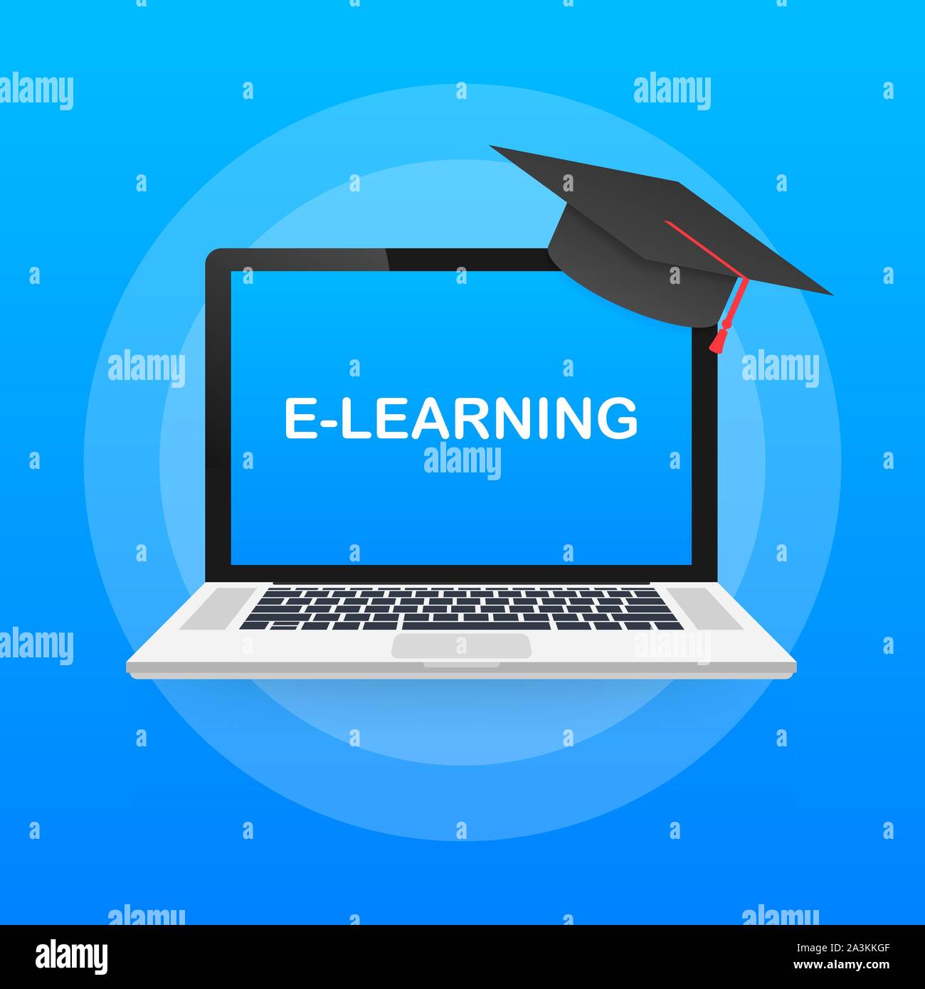 Online education concept banner. Online training courses. Tutorials, e ...