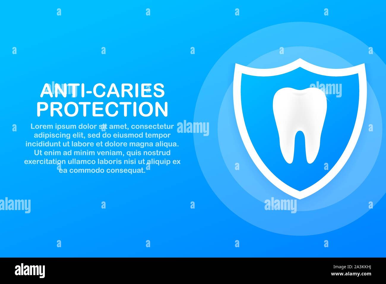Anti-caries protection. Teeth with shield icon design. Dental care ...