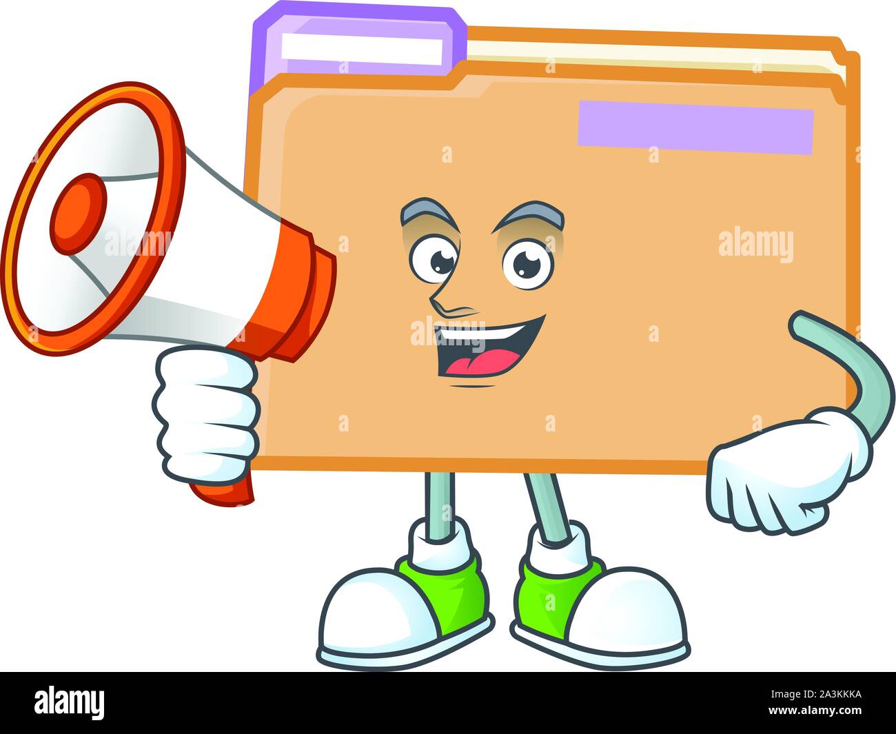 With megaphone folder for saving a file document Stock Vector Image ...