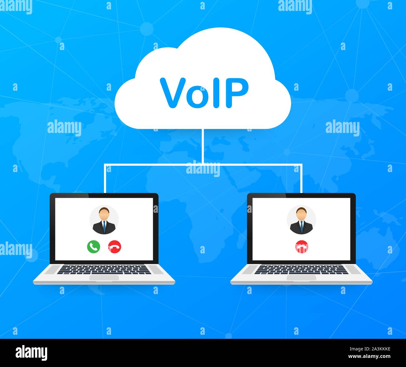 VoIP technology, voice over IP. Internet calling banner. Vector ...