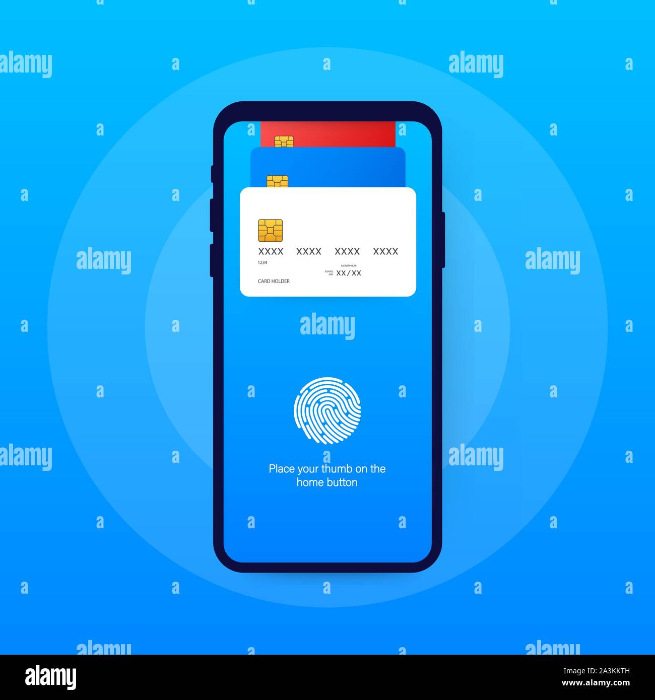 Mobile Payment concept with illustration of smartphone, credit card. Vector stock illustration ...