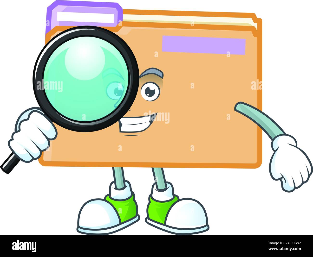 Detective folder icon with character the mascot Stock Vector Image ...