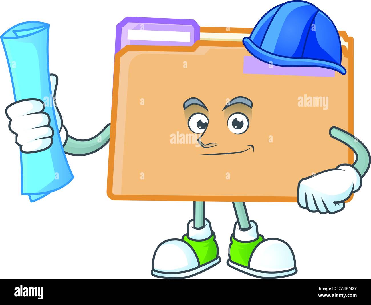 Architect folder icon with character the mascot Stock Vector Image ...