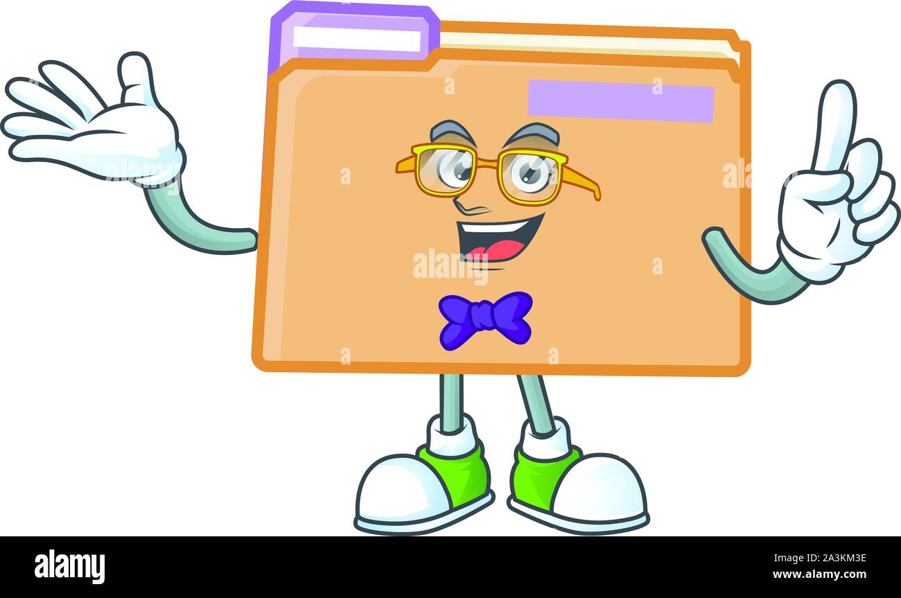 Geek folder icon with character the mascot Stock Vector Image & Art - Alamy