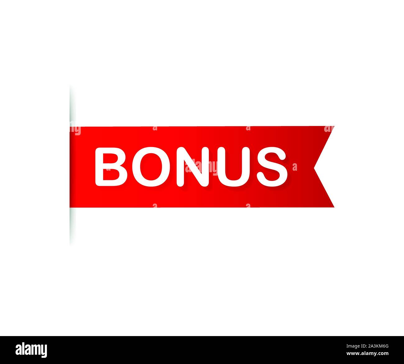 Red banner bonus. Ribbon bonus on white background. Vector stock ...