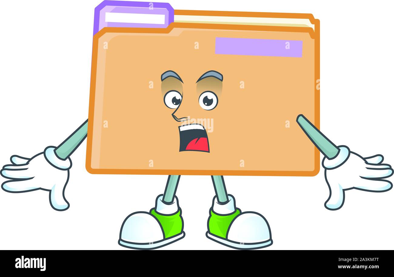 Surprised folder for storage with character shape Stock Vector Image ...