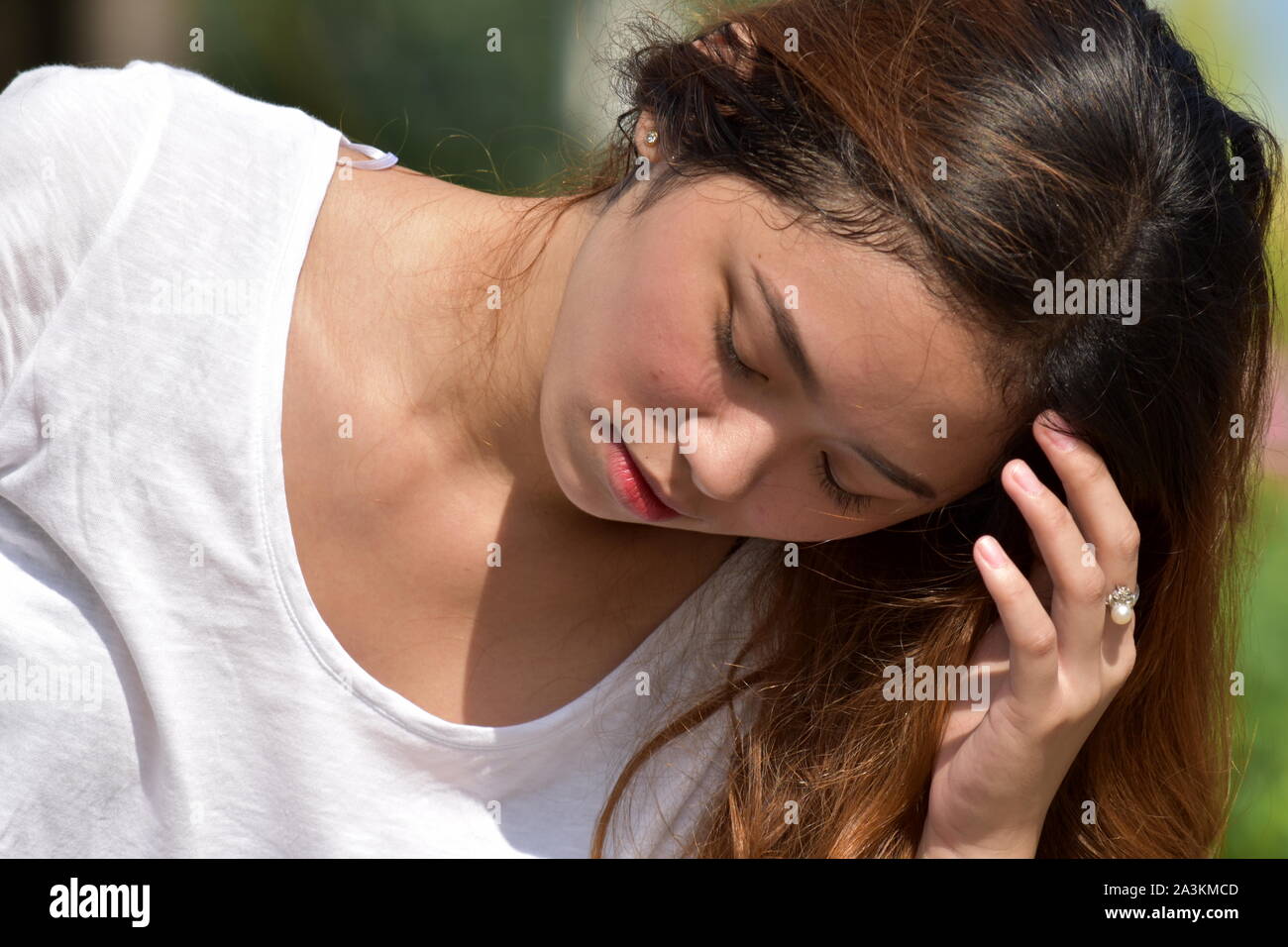 Depressed Young Filipina Person Stock Photo - Alamy
