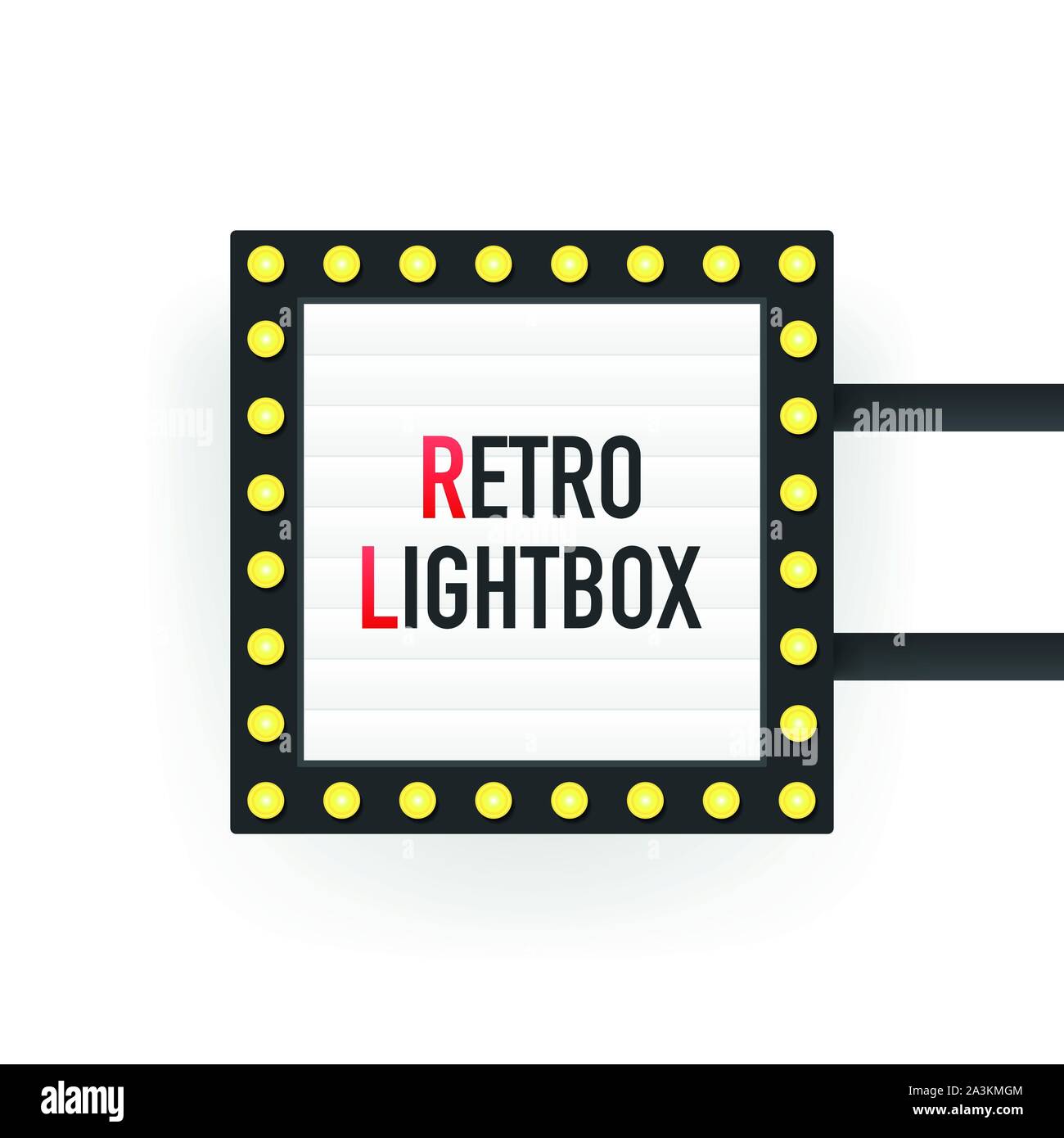 Retro lightbox billboard vintage frame. Lightbox with customizable ...