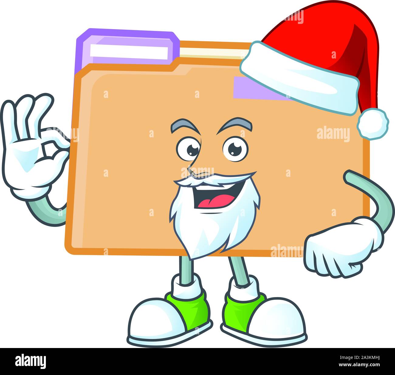 Santa folder data isolated on white background Stock Vector Image & Art ...