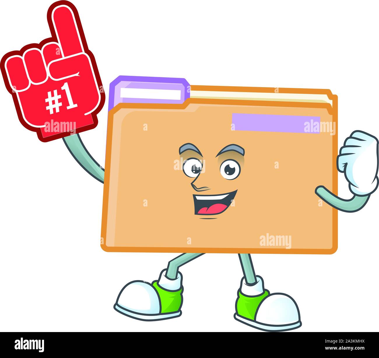 Foam finger folder data isolated on white background Stock Vector Image ...