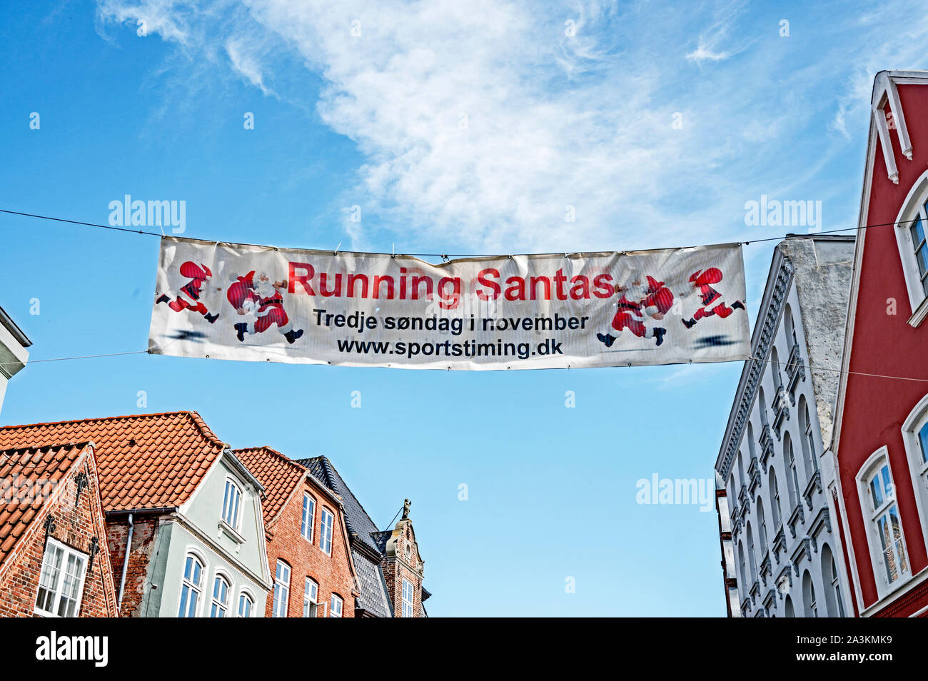 Tønder (Denmark): High Street with old houses; Tondern (Dänemark ...