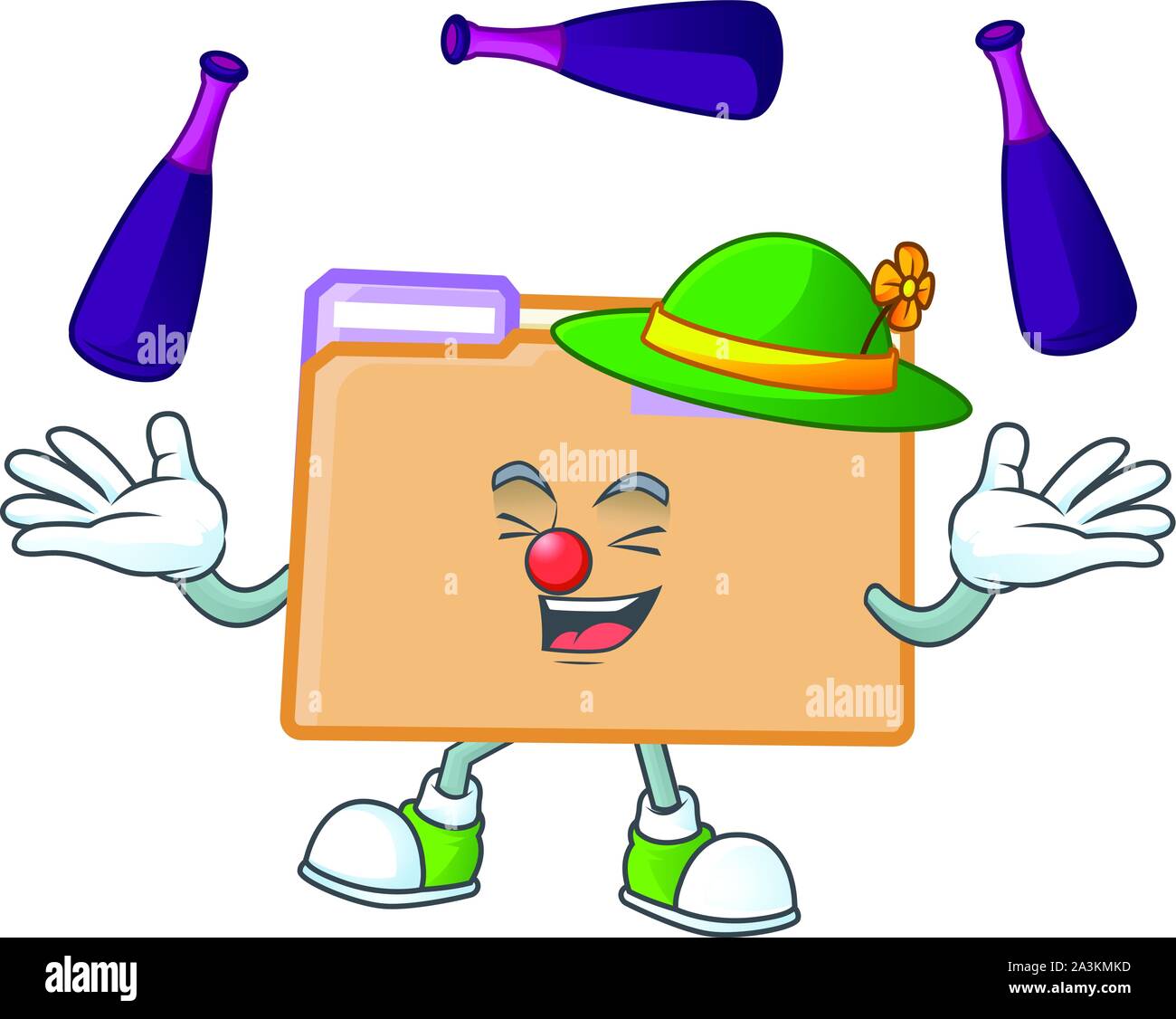 Juggling folder data isolated on white background Stock Vector Image ...