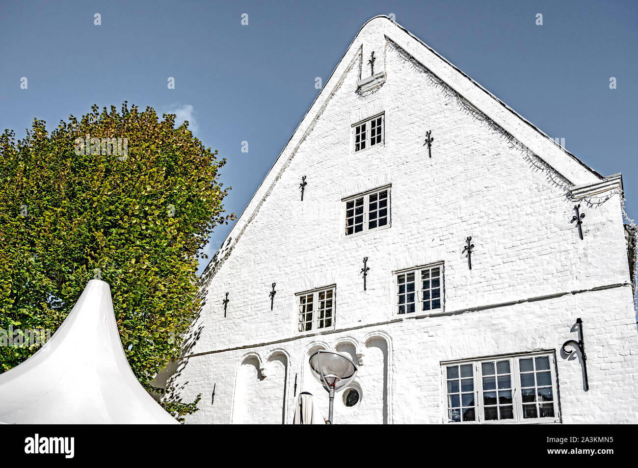 Tønder (Denmark): High Street with old houses; Tondern (Dänemark ...
