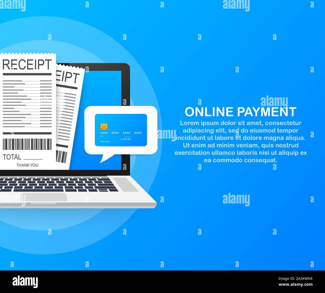 Online payment on computer. Financial accounting, electronic payment ...