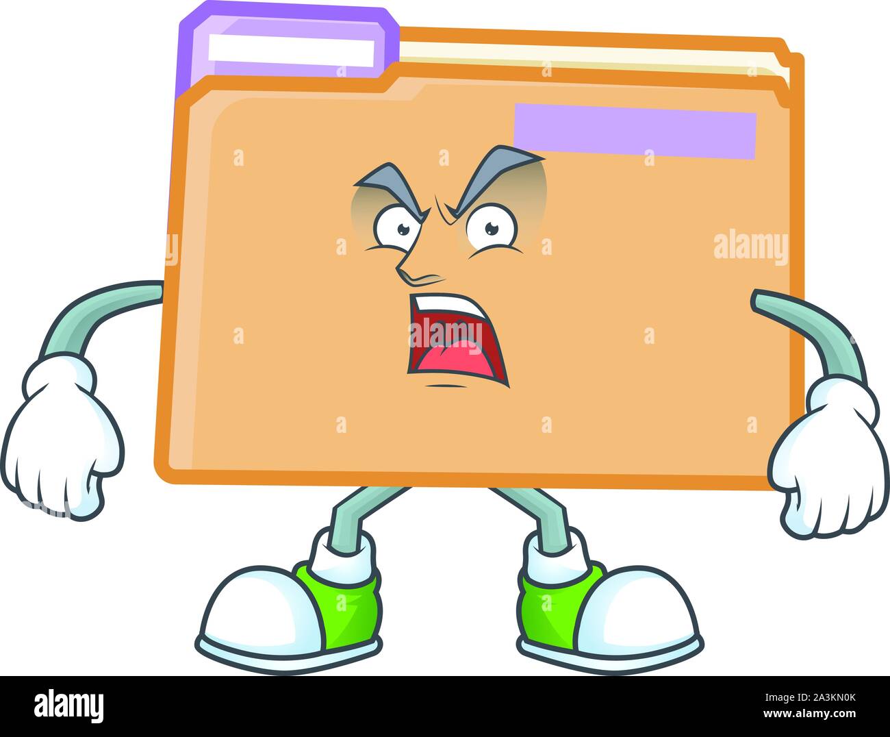 Angry folder for storage with character shape Stock Vector Image & Art ...