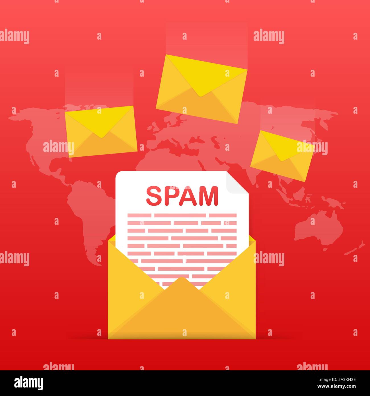 No spam. Spam Email Warning. Concept of virus, piracy, hacking and ...