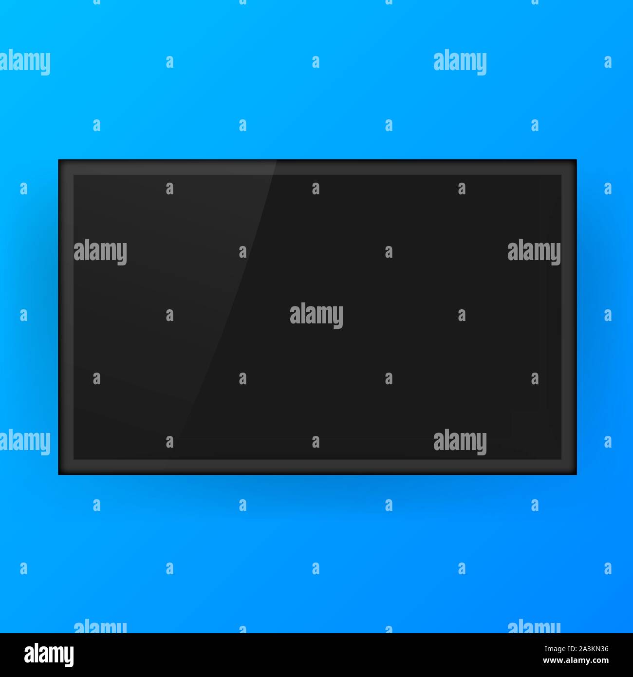 TV, modern blank screen. Lcd tv screen. Vector illustration Stock ...