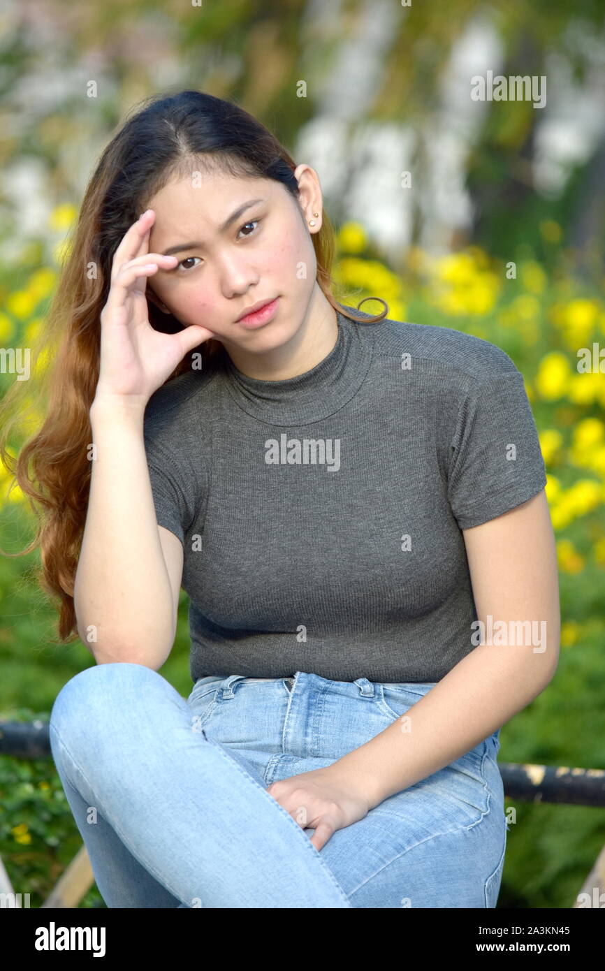 Worried Beautiful Diverse Female Woman Stock Photo - Alamy