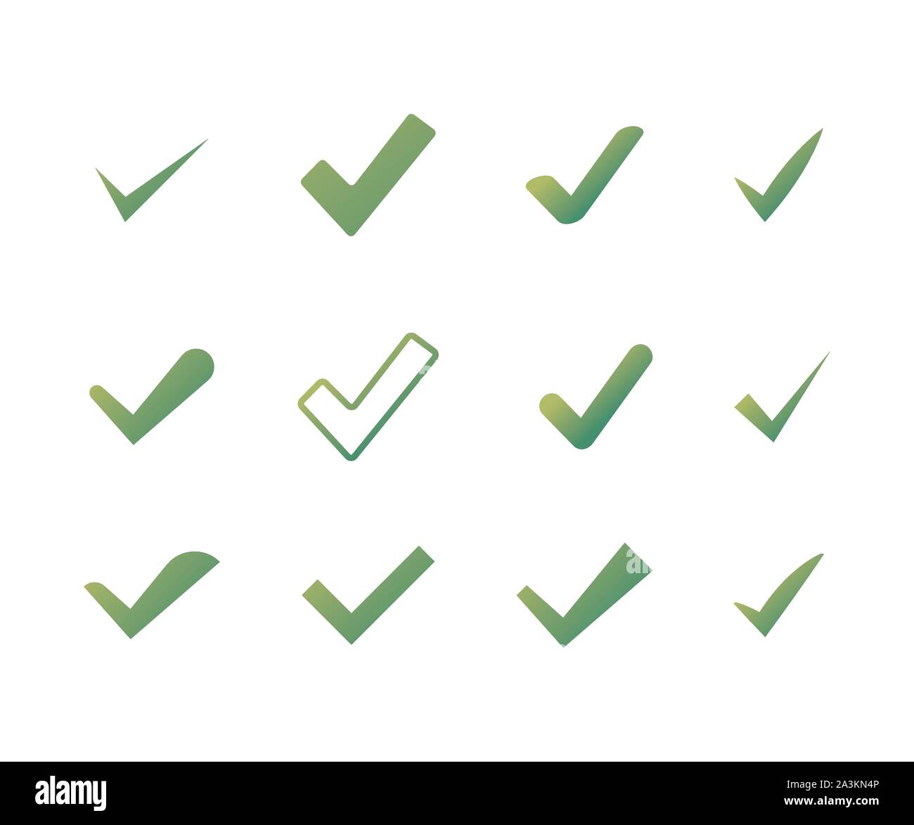 Set Check Marks or Ticks. Tick symbol, grunge check mark. Vector ...