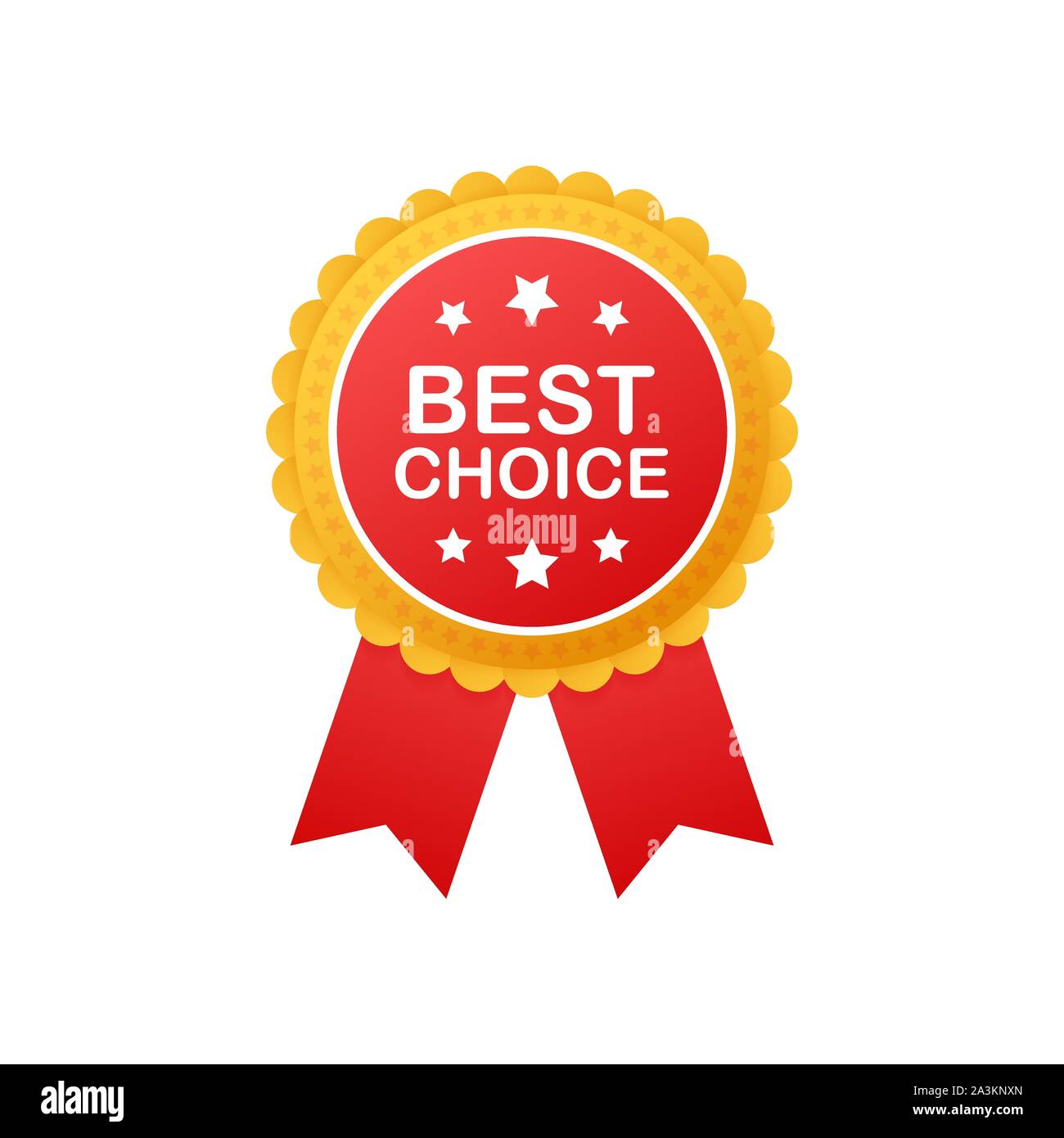 Best choice, realistic red fabric award ribbon. Vector illustration ...