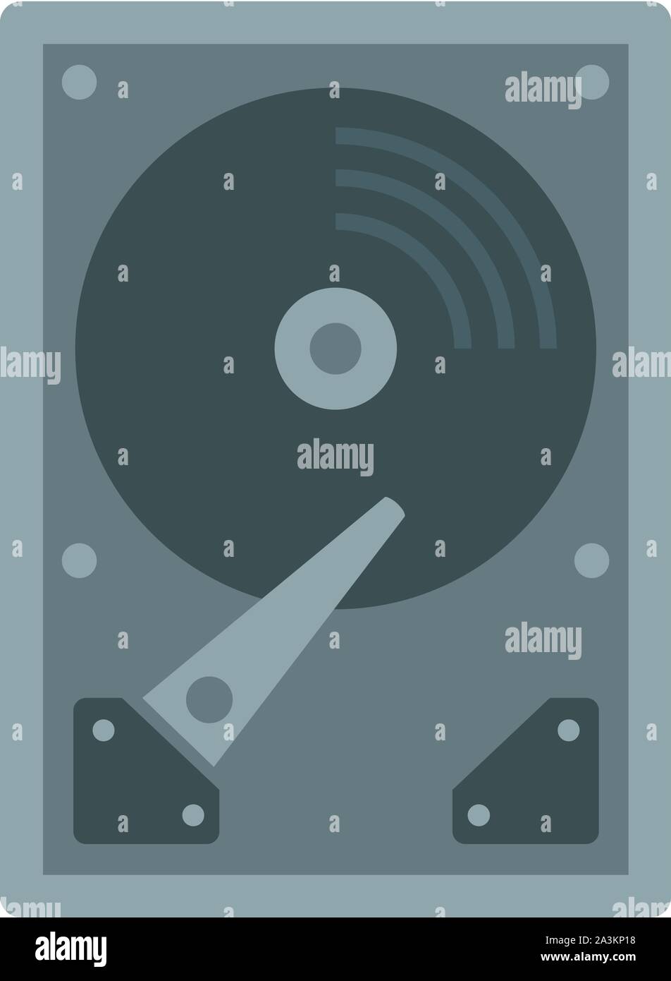 Server hard disk icon. Flat illustration of server hard disk vector ...