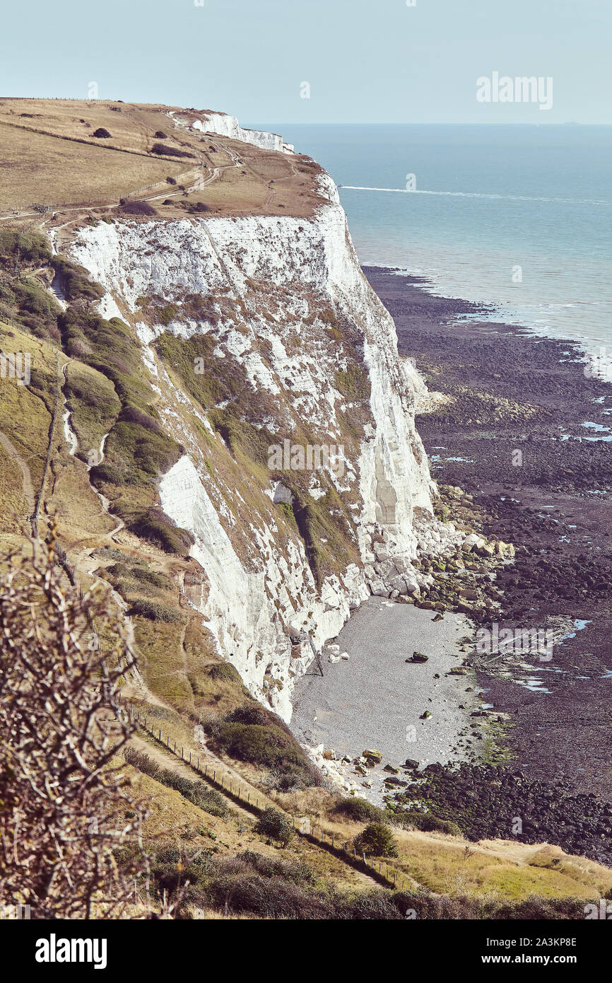 The White Cliffs of Dover, part of the North Downs formation, is the ...