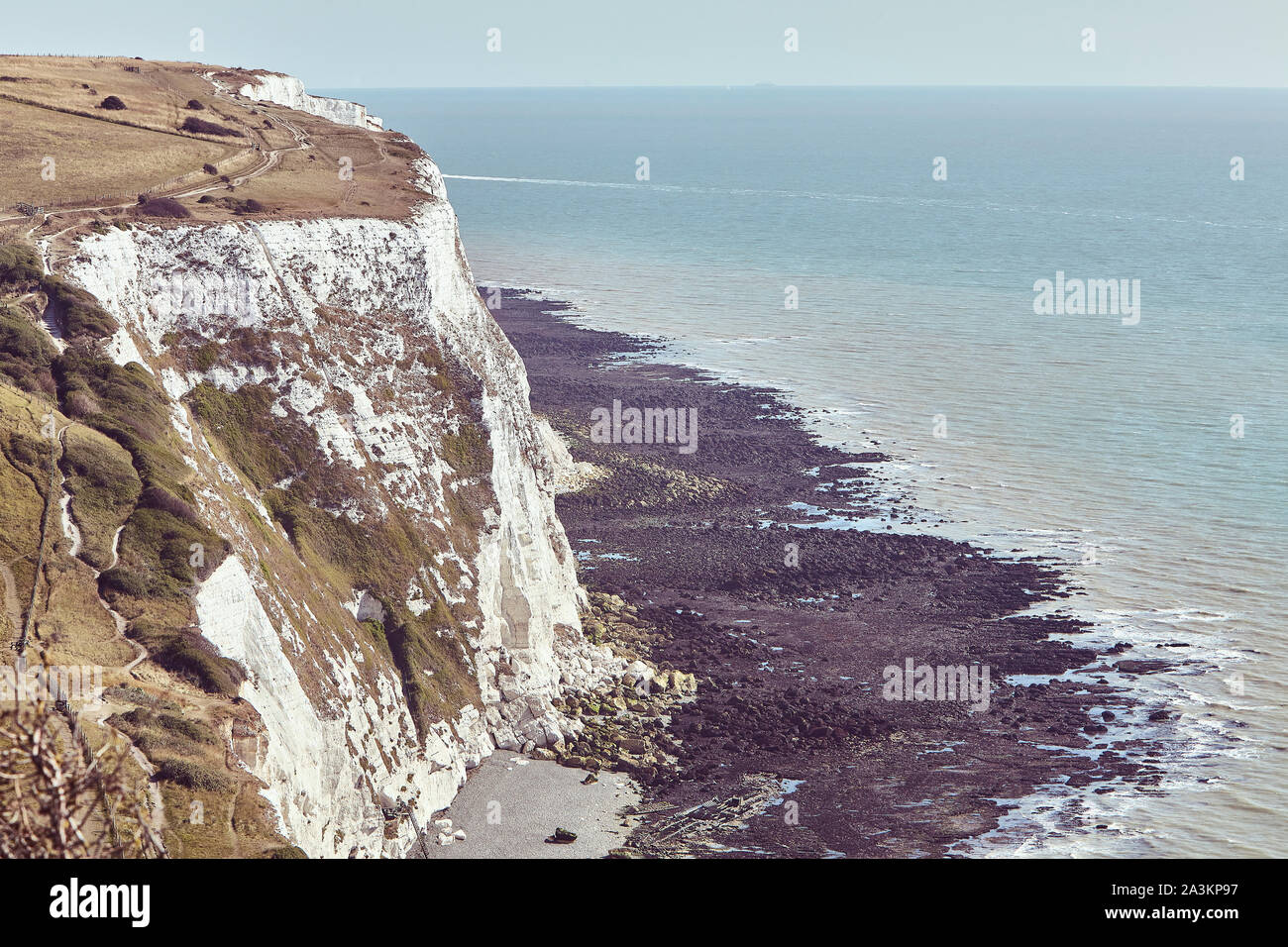 The White Cliffs of Dover, part of the North Downs formation, is the ...