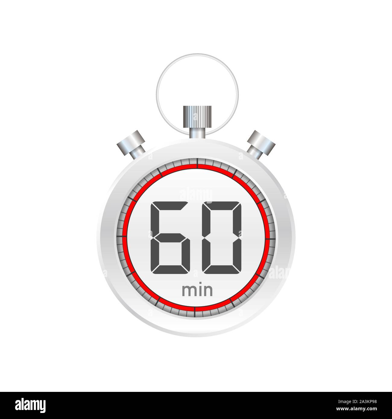 The 60 minutes, stopwatch vector icon. Stopwatch icon in flat style ...