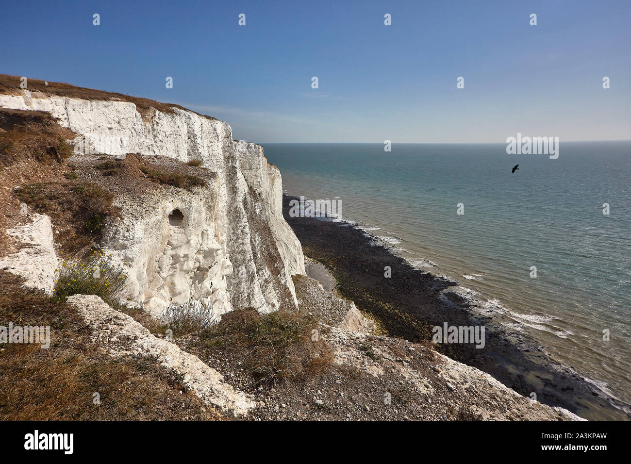 The White Cliffs of Dover, part of the North Downs formation, is the ...