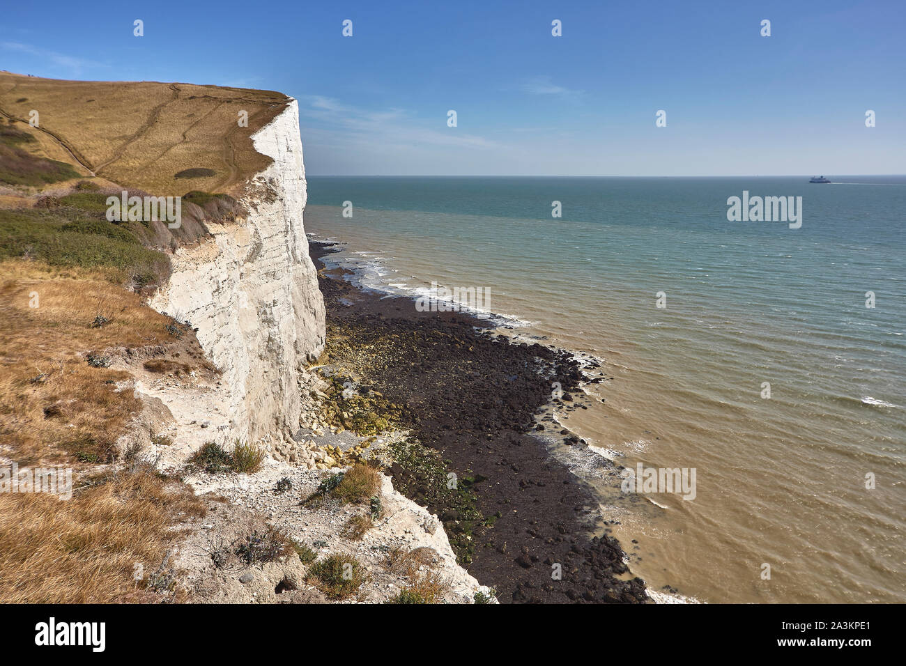 The White Cliffs of Dover, part of the North Downs formation, is the ...