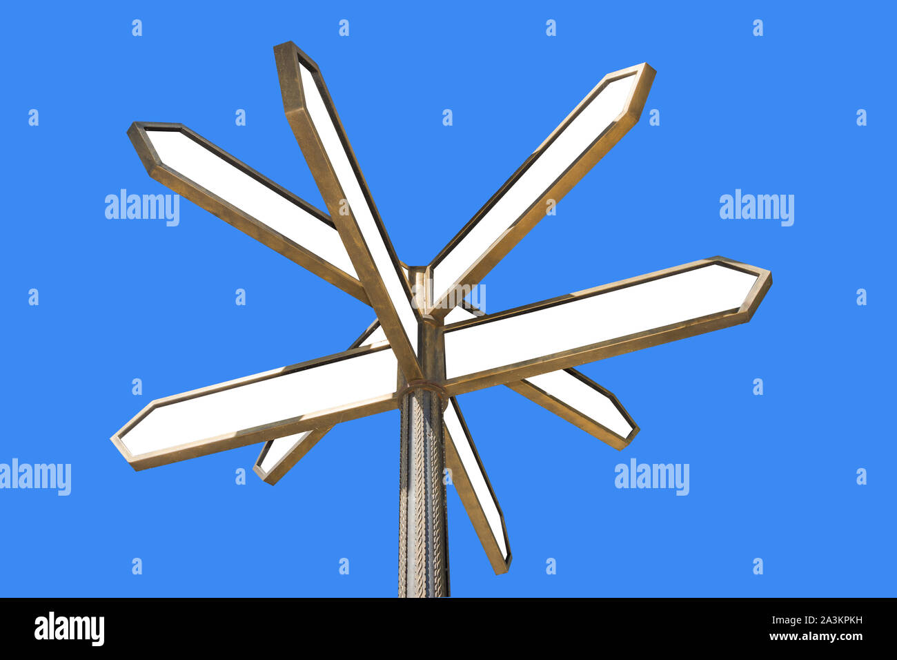 Direction signs. Symbol of the crossroads of different destinations on ...