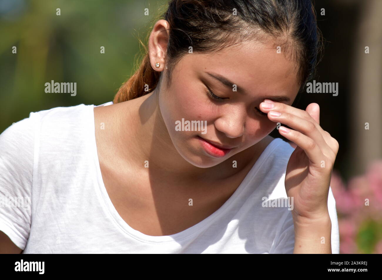 An Asian Adult Female And Anxiety Stock Photo - Alamy