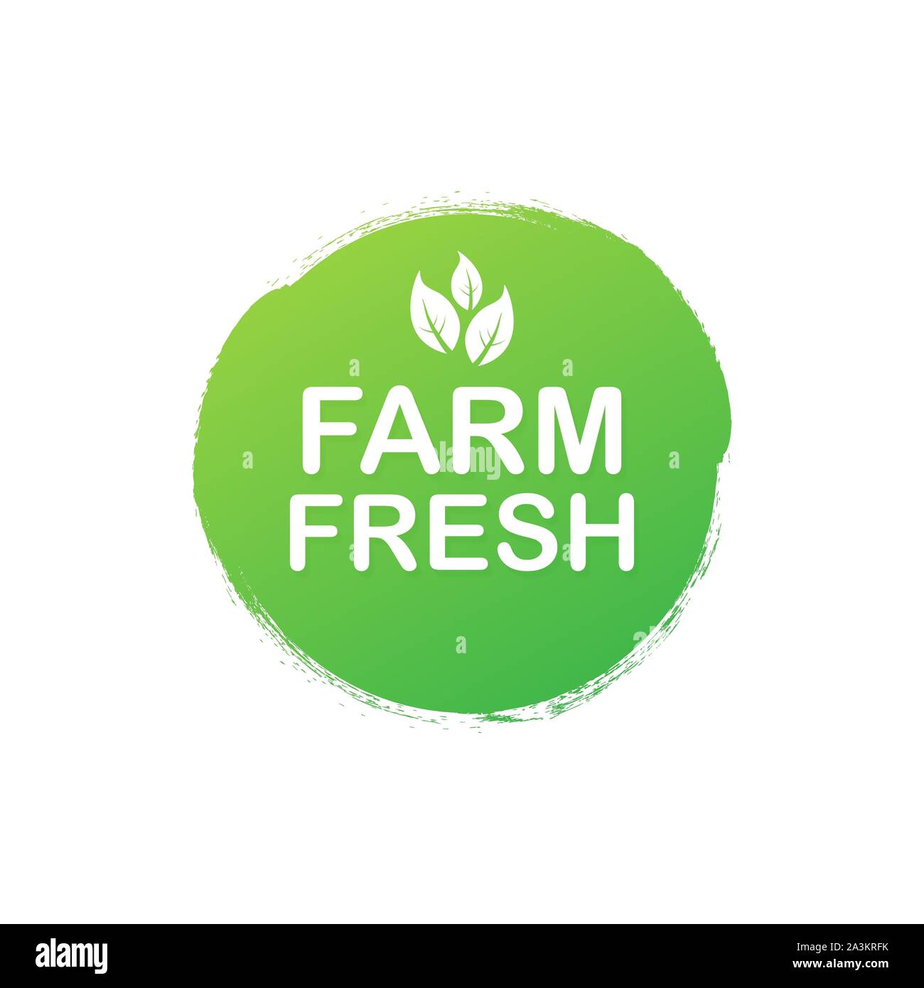 Farm fresh hand drawn logos. Green, brown and black colors. Vector ...