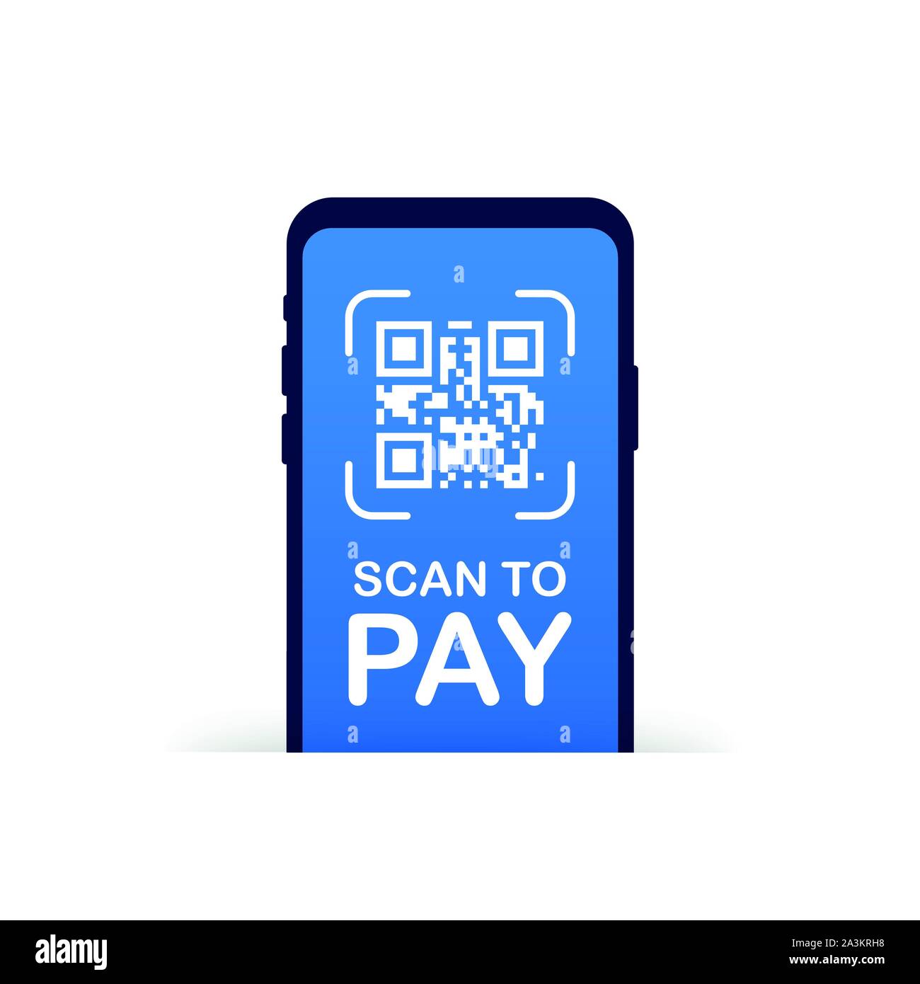 Scan to pay. Smartphone to scan QR code on paper for detail, technology ...