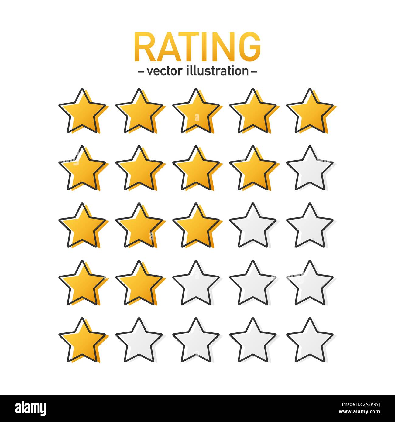 5 star rating icon vector. Isolated badge for website or app. Stars ...