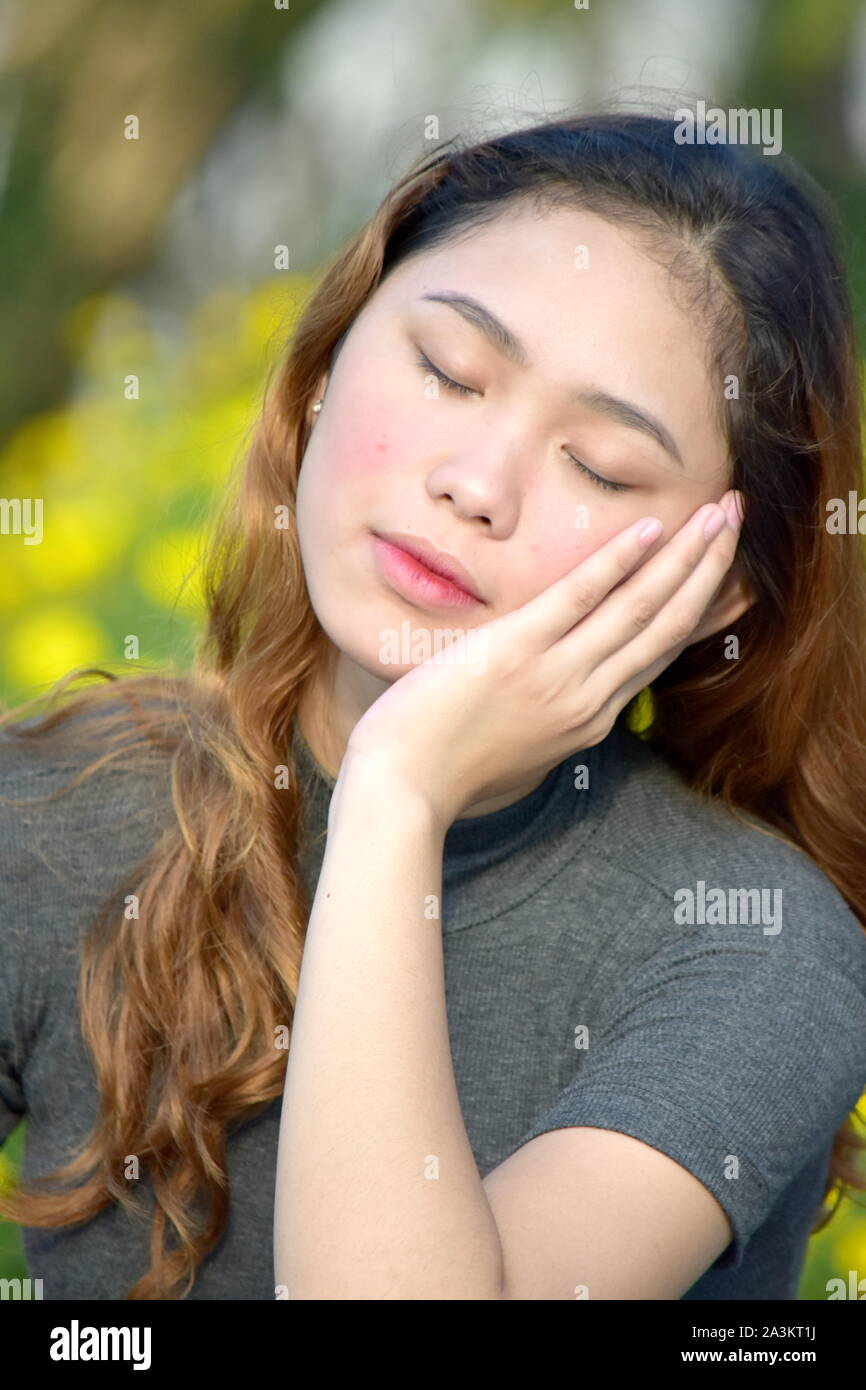 Tired Female Woman Stock Photo - Alamy