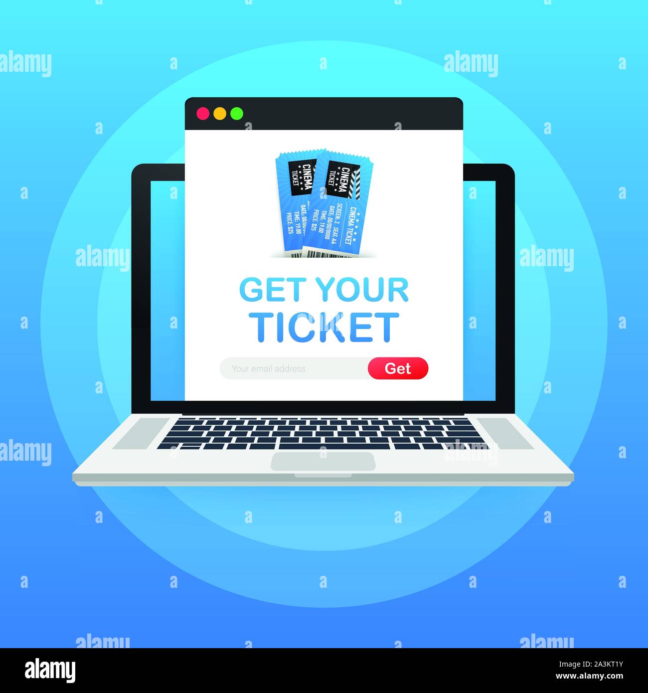Get your ticket online. Cinema movie ticket online order concept ...