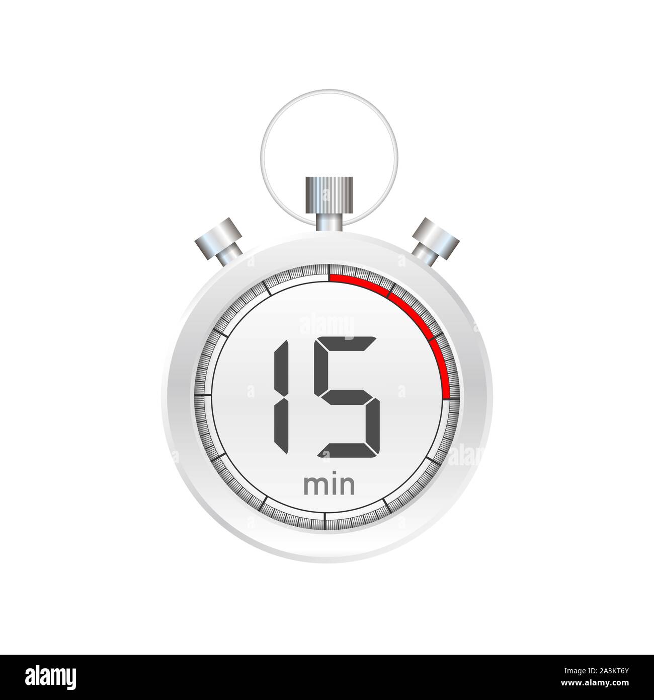 The 15 minutes, stopwatch vector icon. Stopwatch icon in flat style ...