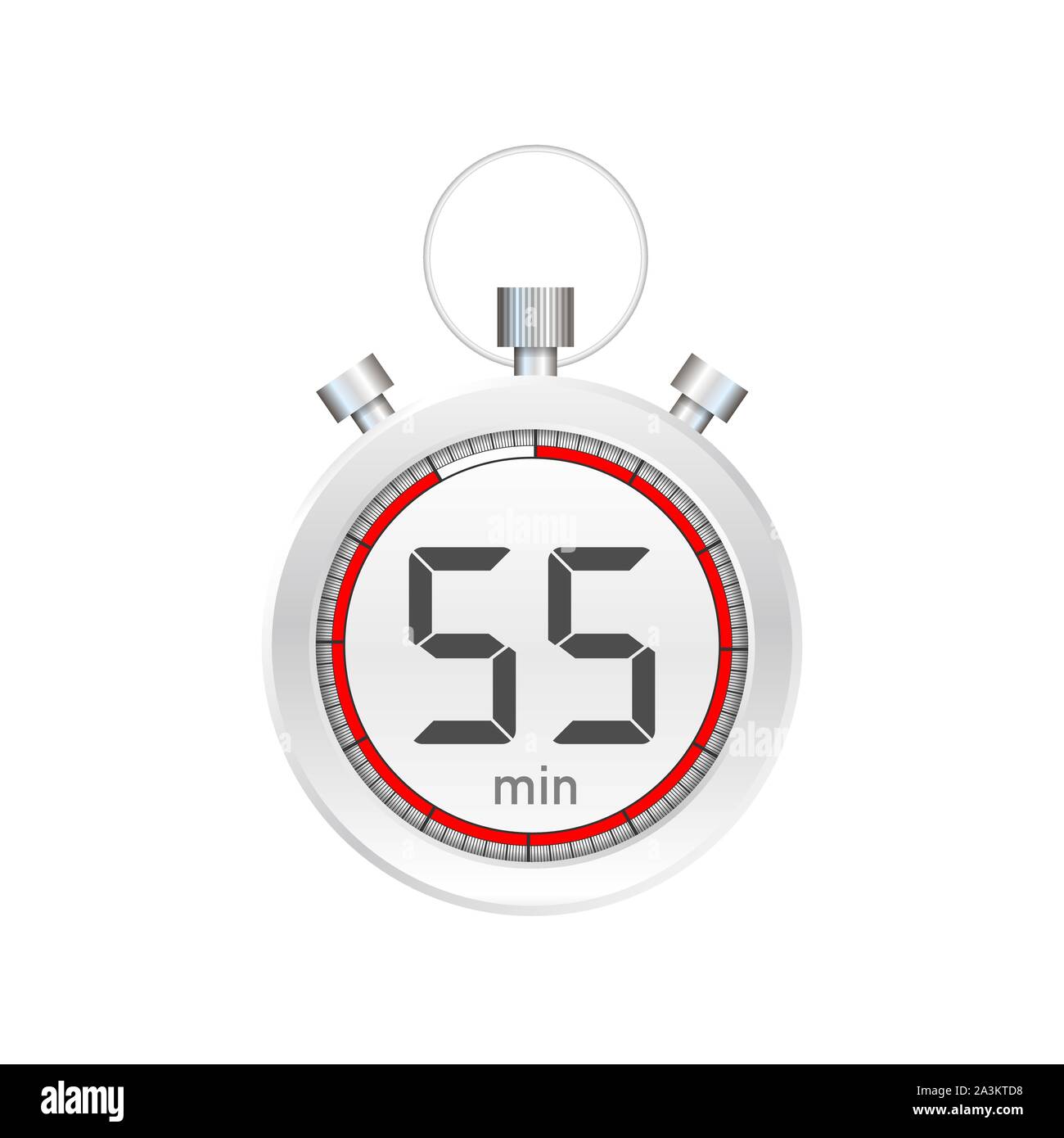 The 55 minutes, stopwatch vector icon. Stopwatch icon in flat style ...